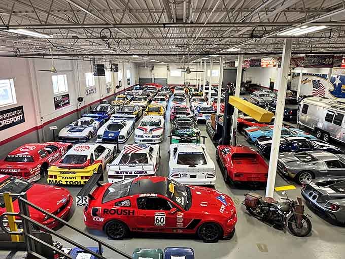 A candy store for grown-ups where every "piece" has an engine. The immaculate floor could make operating rooms jealous.