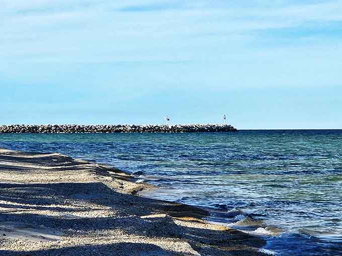 Jetty: Man and nature collaborate on this rocky peninsula, offering brave walkers panoramic views worth every careful step.