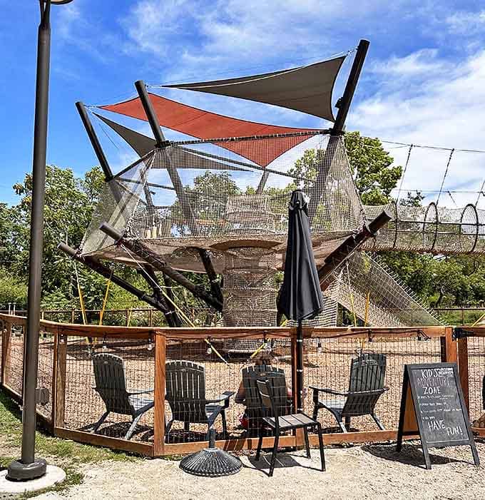 The kids' adventure zone: proof that courage comes in all sizes as young explorers tackle scaled-down challenges with oversized determination.