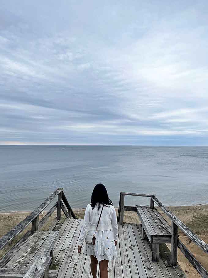Standing at the precipice where dune meets sky, visitors are treated to an endless horizon that makes everyday worries seem delightfully insignificant.