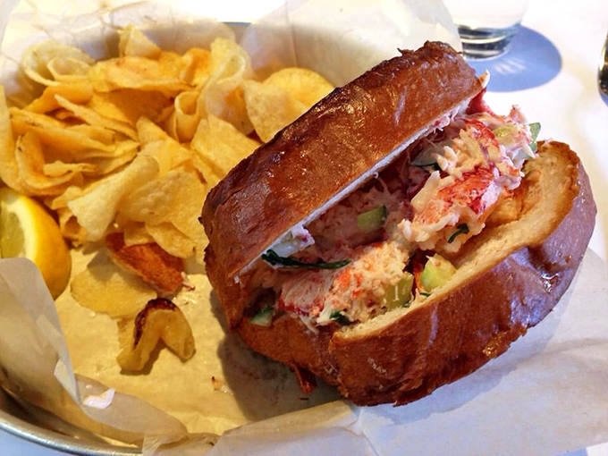 This isn't just a sandwich, it's a religious experience: chunks of sweet lobster nestled in perfectly toasted milk bread with house-made chips.