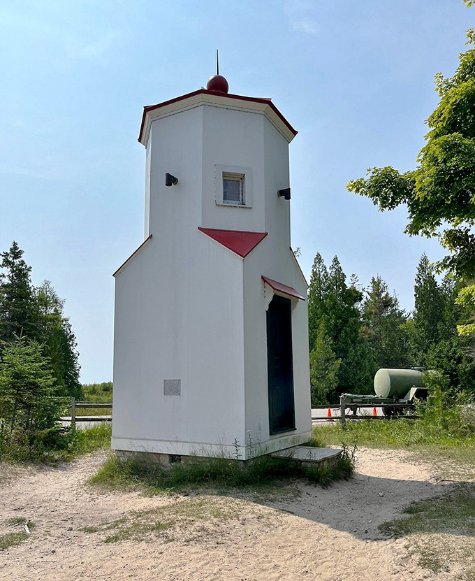 This hexagonal lighthouse tower might be small in stature, but it's mighty in maritime history &ndash; a beacon that's guided countless sailors home.