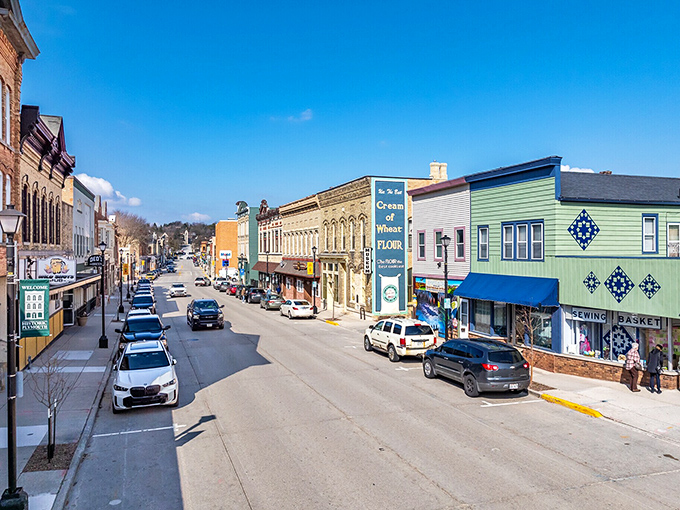 Mill Street's preserved historic buildings house local businesses where shopkeepers still know customers by name.