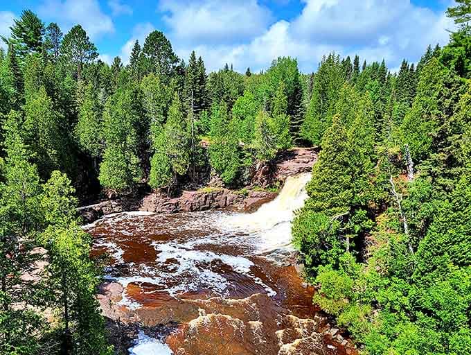 Middle and Lower Falls create a multi-tiered spectacle that looks like something from a fantasy movie set, minus the CGI.
