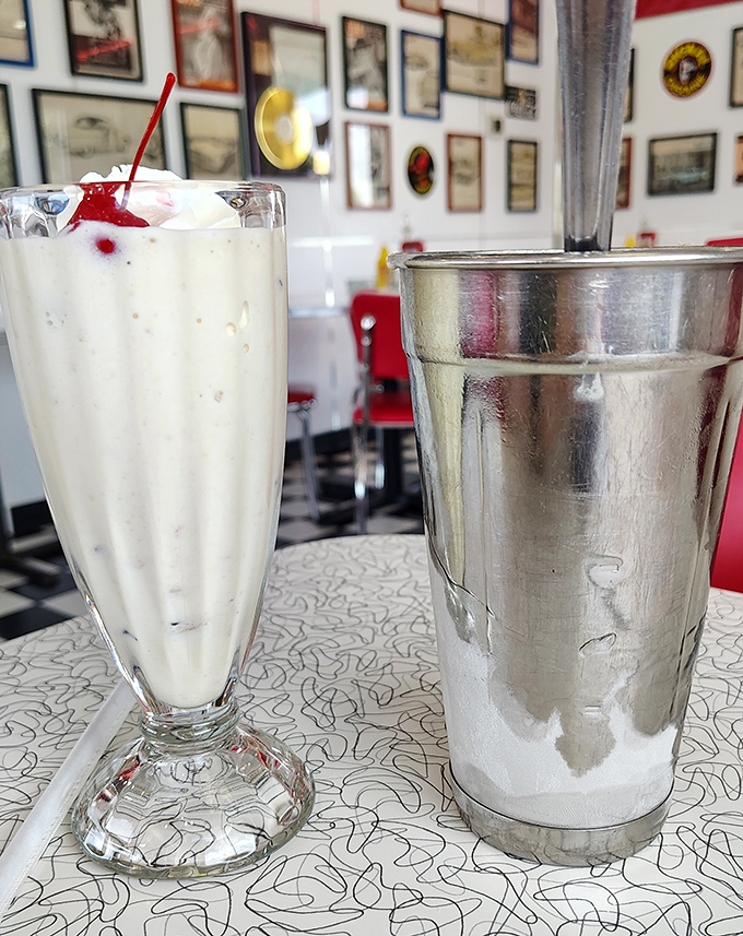 A vanilla shake so thick and creamy it makes you wonder if cows deserve their own Academy Award category for supporting roles in desserts.