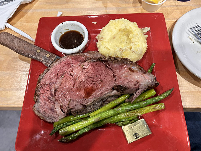 This isn't just prime rib &ndash; it's a masterpiece of meat, perfectly pink and tender enough to make you forget all other beef experiences.