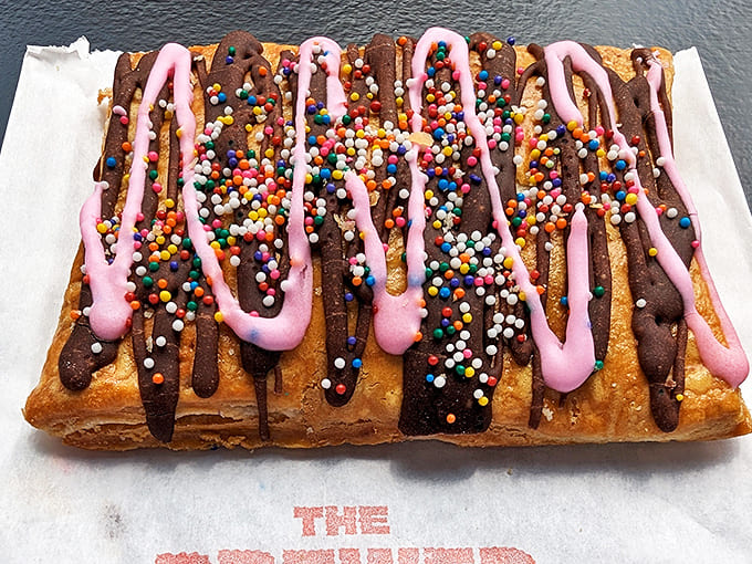 This isn't your standard vending machine Pop-Tart&mdash;it's a homemade pastry masterpiece drowning in chocolate, sprinkles, and pink icing glory.