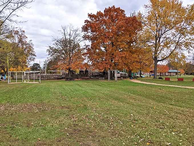 Open green spaces invite modern families to play where Michigan pioneers once gathered, history's playground waiting to be explored.