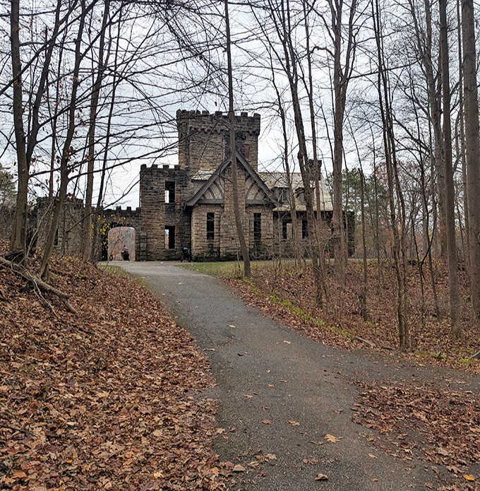 From this angle, the castle's architectural details shine &ndash; notice how the turret seems to keep watch over the surrounding parkland.