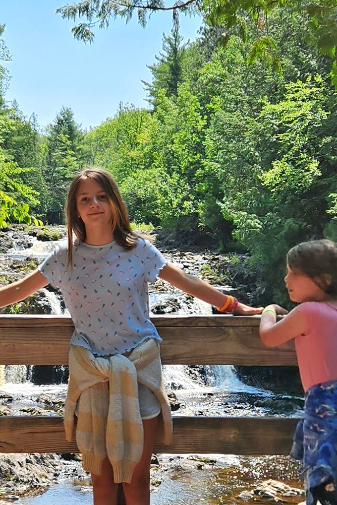 Childhood wonder rediscovered! Nothing turns screen-obsessed kids back into explorers faster than a misty waterfall playground.
