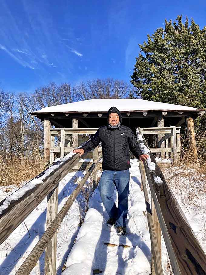 That smile says it all: reaching the overlook after a good climb feels like winning at life's simplest game.