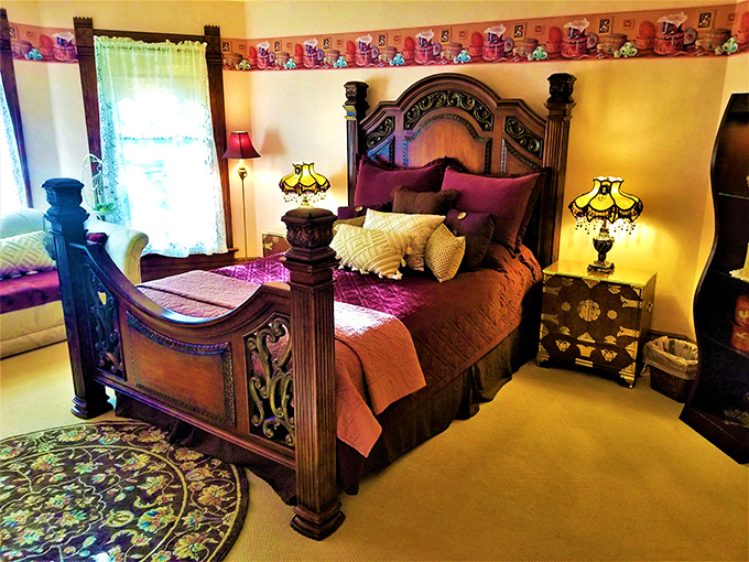 Not your grandmother's guest room &ndash; this four-poster masterpiece looks ready for an airship voyage across uncharted skies.