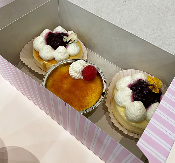 A treasure chest of delights awaits in this pretty pink box &ndash; three perfect pastries that might make you consider locking your car doors to avoid sharing.