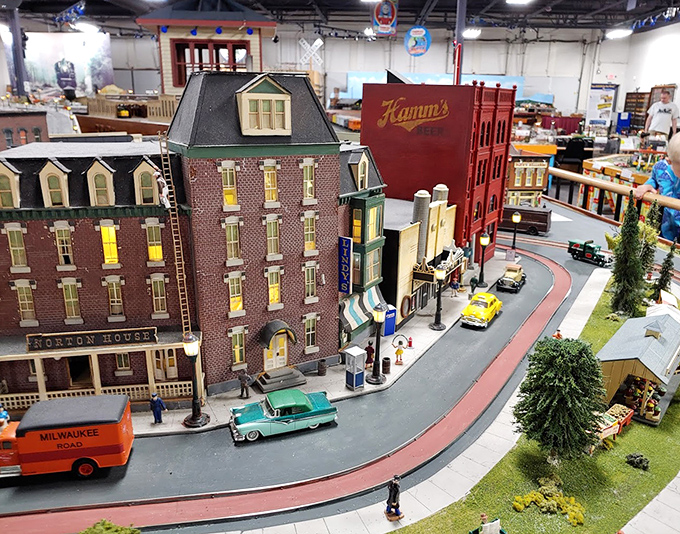 Vintage streetscapes come alive with incredible detail &ndash; right down to the tiny newspaper stands and street vendors.