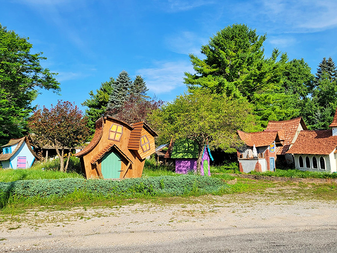 The village's colorful cottages look like they've been plucked from a storybook and planted in Michigan's northern woods.