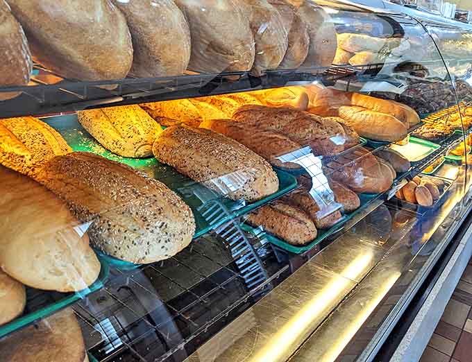 Freshly baked goods line the display case like edible works of art, making decisions nearly impossible for the hungry visitor.