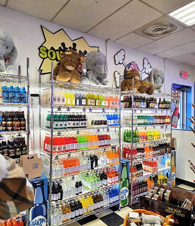 The soda wall &ndash; a fizzy museum of flavors ranging from "childhood classic" to "who thought this was a good idea?"