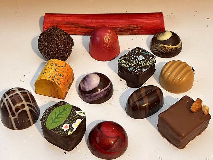 These aren't just chocolates&mdash;they're edible art. Each piece showcases meticulous craftsmanship with vibrant colors and intricate designs.