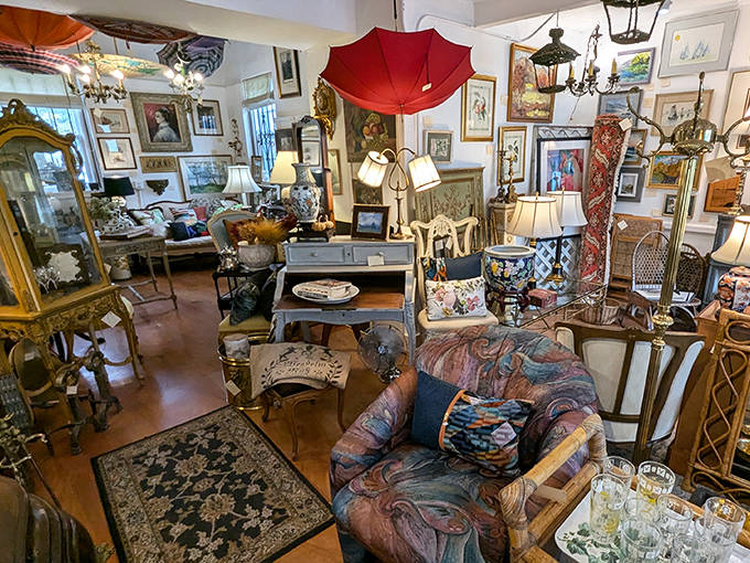 Lighting isn't just functional here &ndash; these lamps transform corners into intimate vignettes, each casting its own particular magic throughout the space.