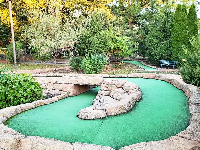 The resort's mini-golf course provides a dry alternative when your fingers have achieved maximum pruning from waterpark activities.
