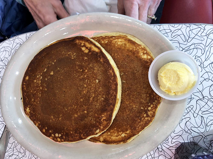 Golden-brown pancakes that make you question why you ever bother with the sad, flat discs you make at home.
