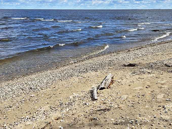 Lake of the Woods stretches to the horizon, its pebbled shoreline a natural meditation space for overworked minds.
