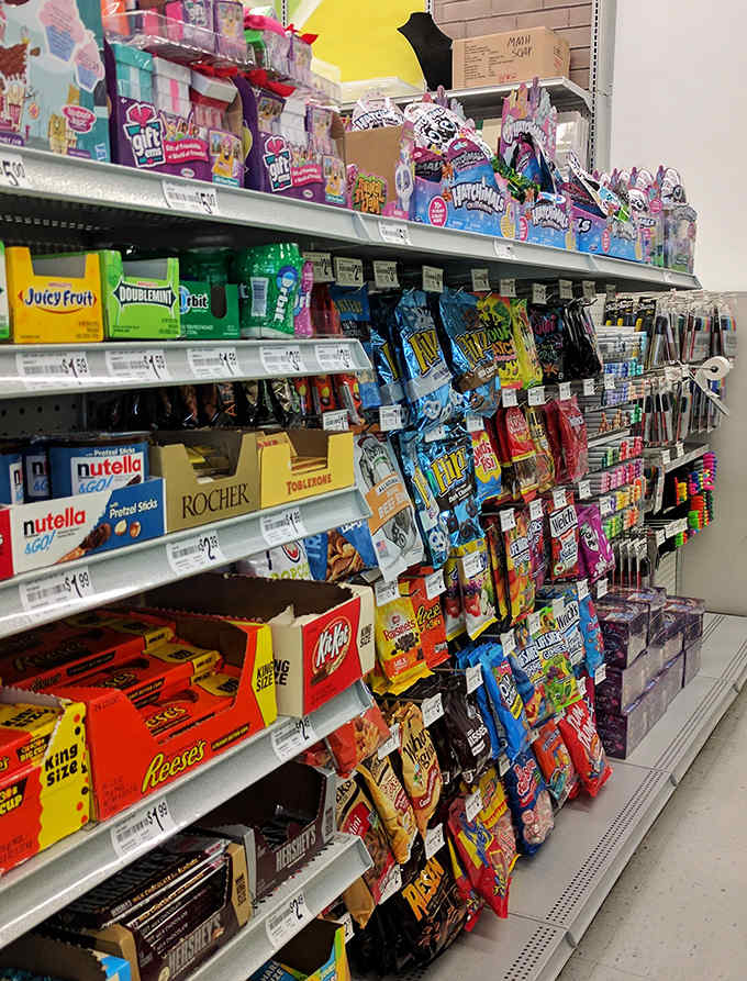 Sweet temptation lurks in the checkout area, where crafting and candy collide in a dangerous mix for both wallet and waistline.