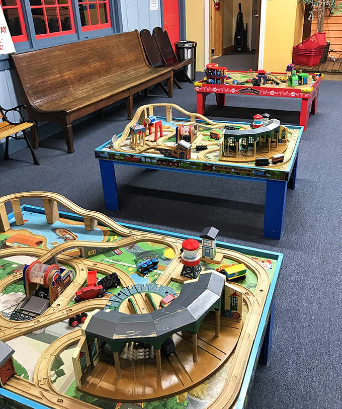 Wooden train tables invite hands of all sizes to create miniature railway empires, where imagination lays the tracks and creativity conducts the journey.