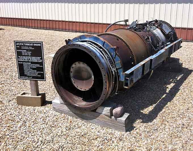 This mighty turbojet engine, now silent, once roared with enough power to push metal birds beyond the sound barrier.