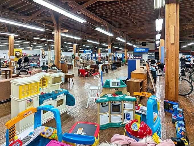 Childhood memories come alive in the toy section, where yesterday's playthings await tomorrow's adventures and imagination.