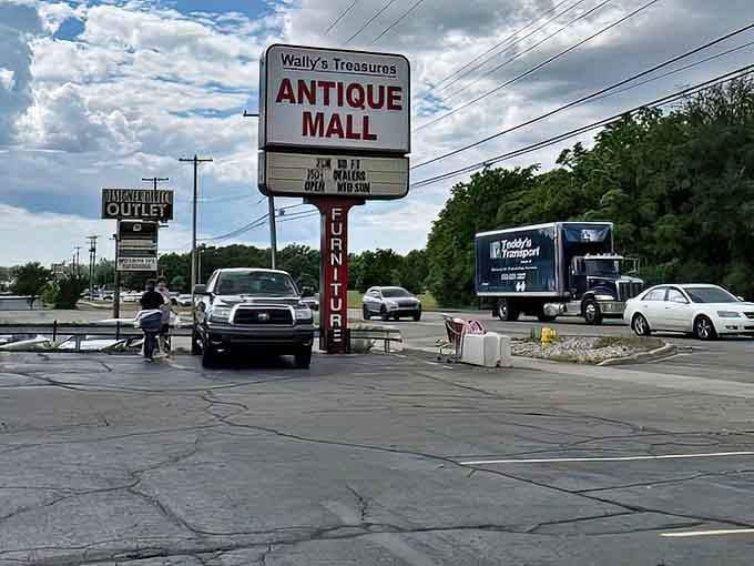 Navigate the "streets" of Wally's Treasures, where each aisle offers a new adventure and unexpected finds from comic books to vintage furniture.