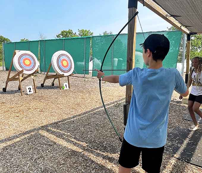 Bullseye moments await at the archery range, where channeling your inner Robin Hood provides surprisingly satisfying results.