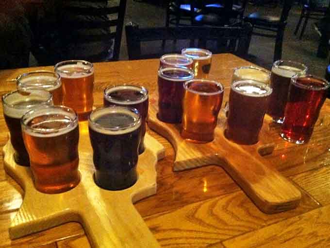 Beer flights served on Michigan-shaped boards&mdash;a clever touch that lets you taste your way through the Great Lakes State, one sip at a time.