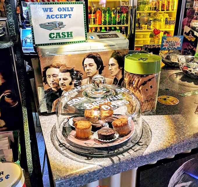 Displayed under glass like the treasures they are, these brownie bites provide the perfect sweet companion to any coffee creation.