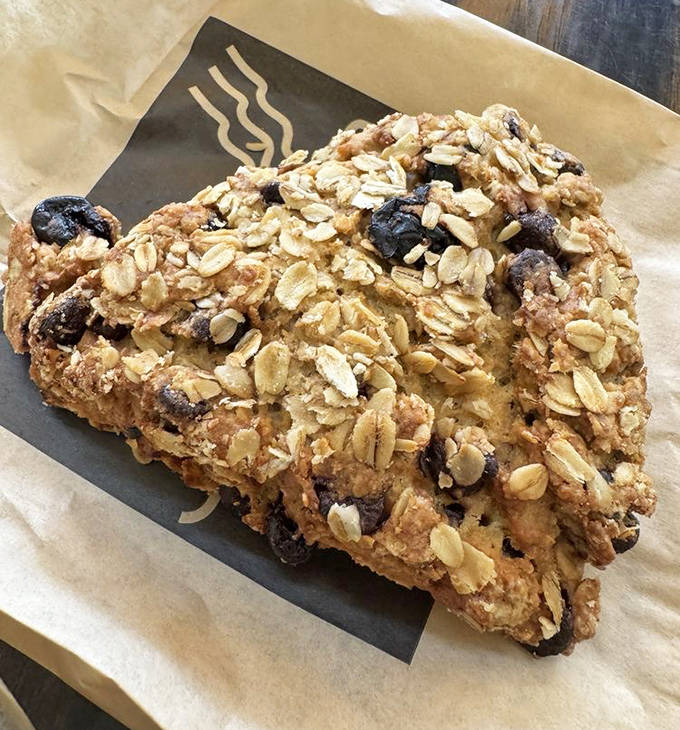 That cherry chocolate scone is basically fruit salad if you squint and ignore the chocolate and butter parts.