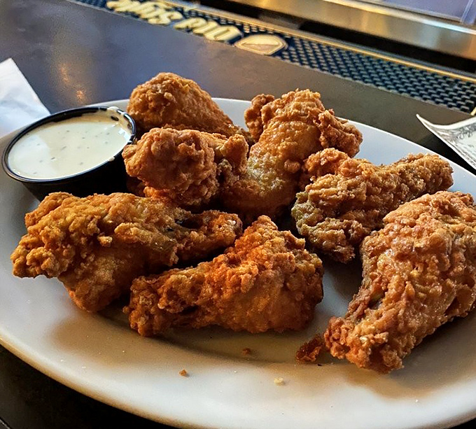 Golden-brown fried chicken that would make your grandmother weep with joy &ndash; crispy exterior giving way to juicy, tender meat.