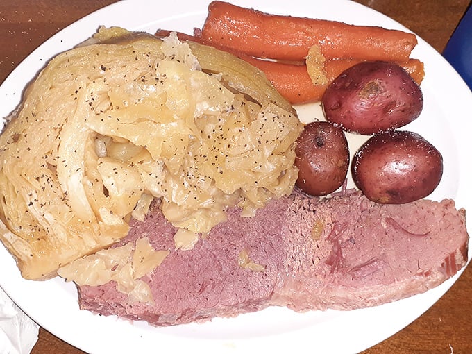 The corned beef and cabbage plate delivers Irish-inspired comfort &ndash; tender meat and perfectly cooked vegetables create a symphony of flavors that warm you from the inside out.