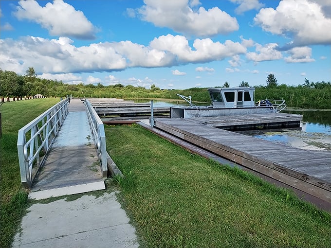 The boat launch facilities provide easy lake access for anglers and explorers ready to venture beyond shore.
