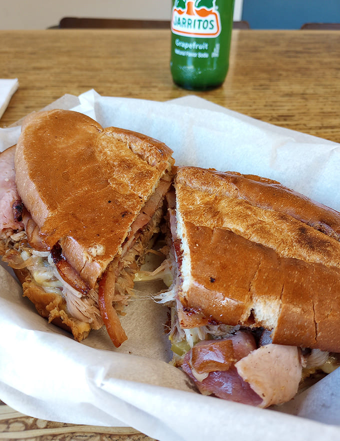 The star attraction: El Cubano's signature sandwich combines slow-roasted pork, ham, Swiss cheese, pickles and mustard in perfect harmony.