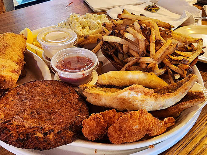 This isn't just fish and chips &ndash; it's a golden-brown masterpiece of crispy coating and flaky fish that makes inland dining feel positively coastal.