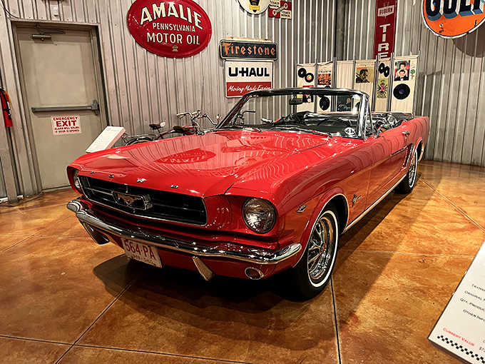 The Ford Mustang convertible captures the essence of 1960s freedom—top down, wind in your hair, and endless possibilities on the open road.