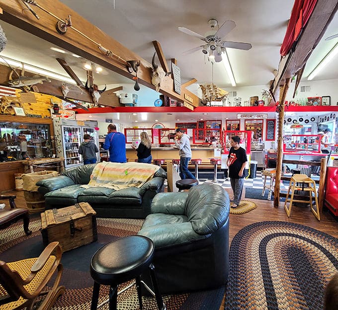 Comfortable seating invites lingering because rushing through this collection would be criminal.