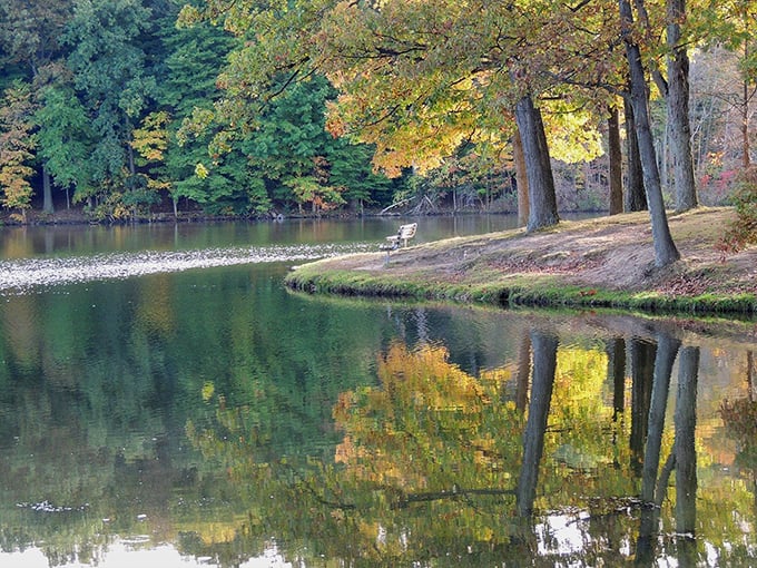 The lake reflects clouds so perfectly you'll spend twenty minutes trying to capture it, then give up and just enjoy the view.
