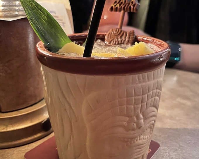 The Moscow Mule gets a tiki makeover in this ceramic vessel &ndash; ginger beer and lime dancing with premium spirits under a fresh garnish.