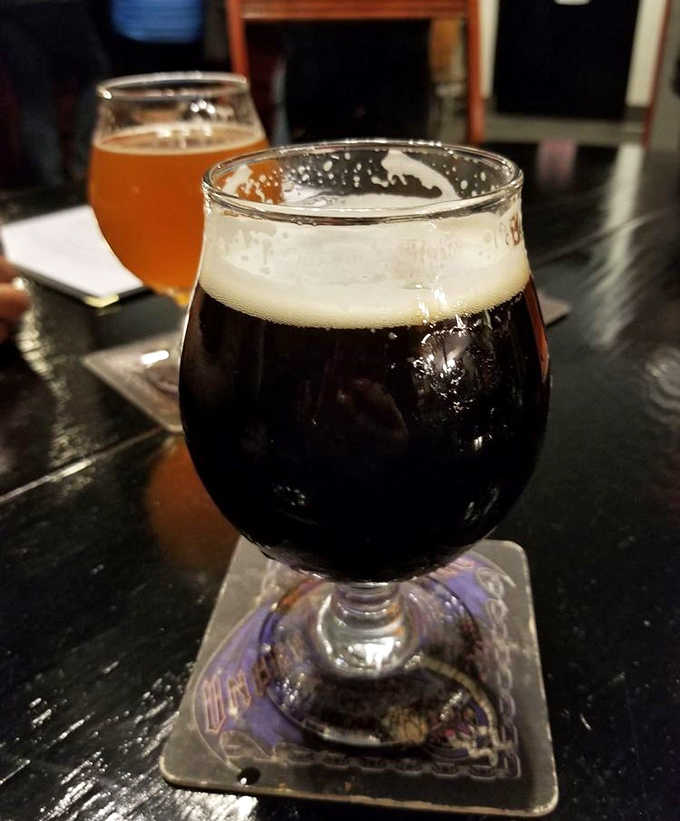 The Peaches and Cream Dark beer combines rich, roasty notes with unexpected sweetness&mdash;like dessert and nightcap rolled into one sophisticated glass.