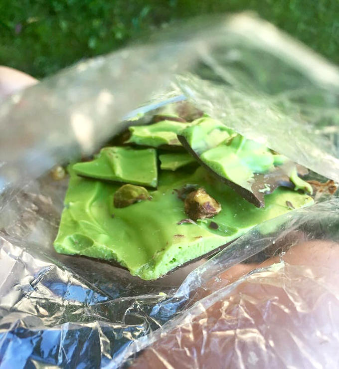 Vibrant pistachio bark proves that eating with your eyes first makes everything taste even better.
