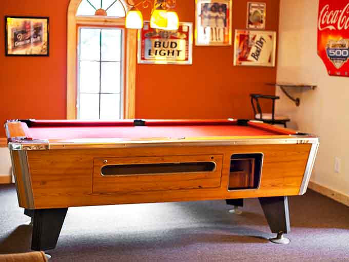 Pool Table: Even leisure was done with style back in the day&mdash;this vintage pool table invites friendly competition without a single smartphone in sight.
