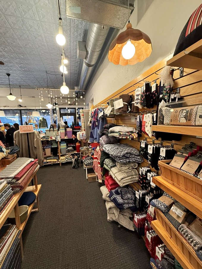 Cozy sweaters and warm woolens line the shelves, promising to transform Minnesota winters into hygge-filled experiences.