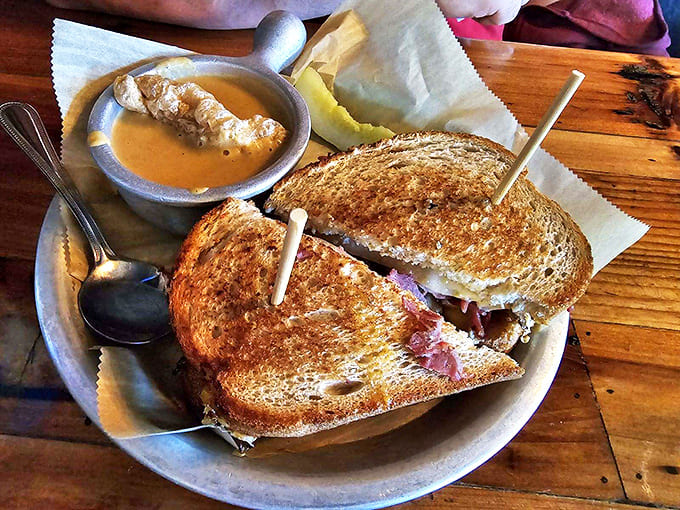 Comfort in a bowl meets comfort between bread&mdash;this soup and sandwich combo is Michigan's answer to a warm hug.