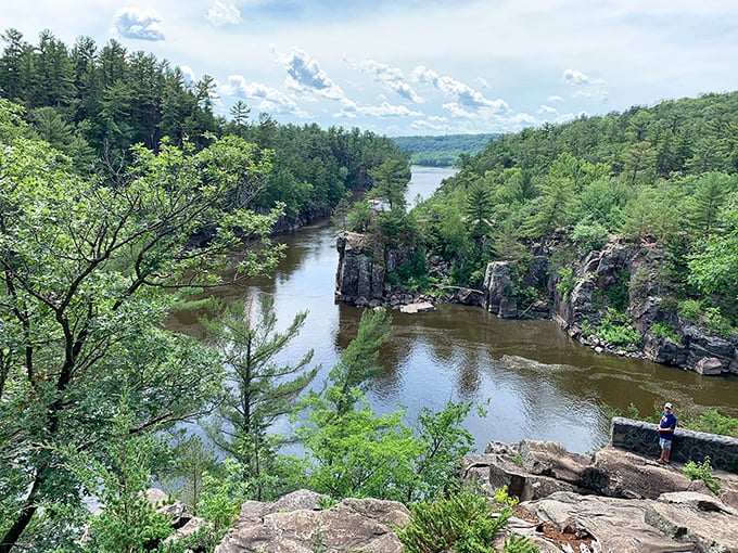 The St. Croix River carves its way through dramatic rock formations, creating vistas that make smartphone cameras work overtime.